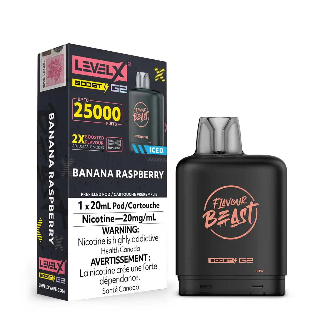 Level X Flavour Beast Boost G2 - Banana Raspberry Ice 20mg — Fat Panda ...
