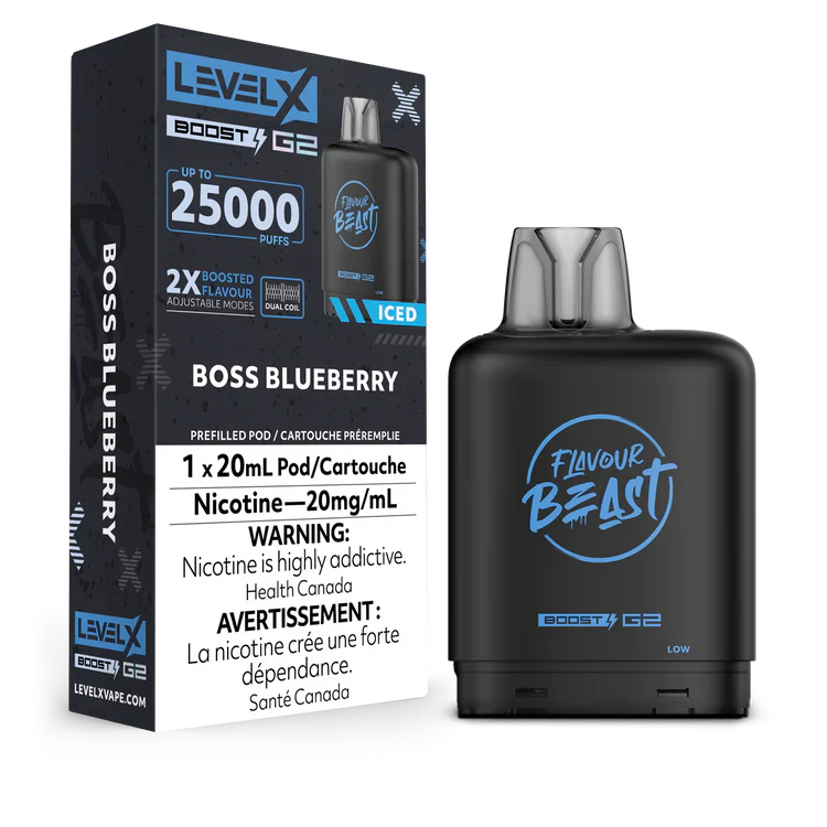 Level X Flavour Beast Boost G2 - Boss Blueberry 20mg — Fat Panda Ontario
