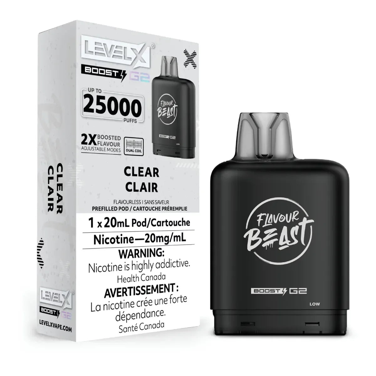 Level X Flavour Beast Boost G2 - Clear 20mg — Fat Panda Ontario